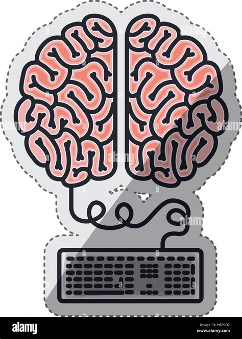 Brain And Keyboard Draw Icon Big Idea Creativity Imagination And