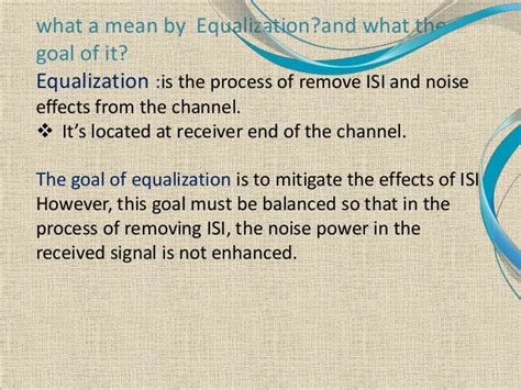 Equalization