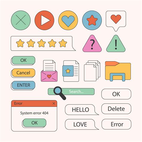 S Retro Vaporwave Old Desktop User Interface Elements Cute Nostalgic