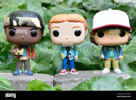 Funko Pop Action Figures Of Lucas Max And Dustin From Netflix Tv