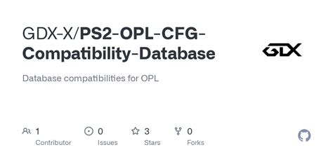 github gdx x ps2 opl cfg compatibility database database