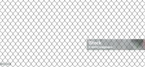 현실적인 와이어 메쉬가있는 체인 링크 울타리 원활한 패턴 벡터 일러스트레이션 추상 금속 그물 질감 철 또는 강철 장식 케이지 금지 된 영역 배경의 안전을위한 그리드 감옥