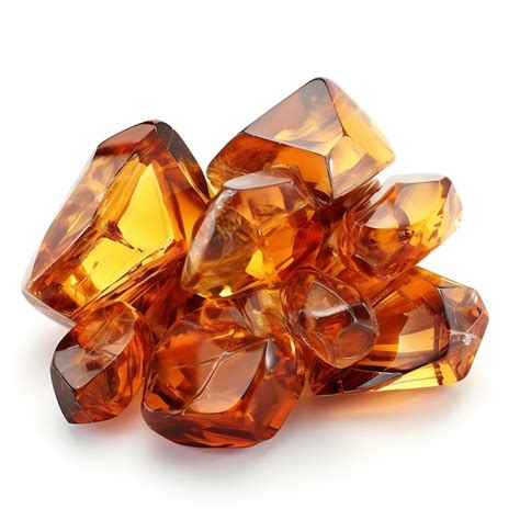 Premium Photo Cubes Of Orange Amber Isolated On White Background