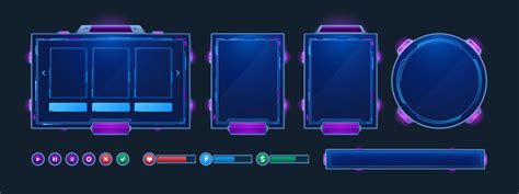 Game Frames And Buttons In Sci Fi Style 13455125 Vector Art At Vecteezy