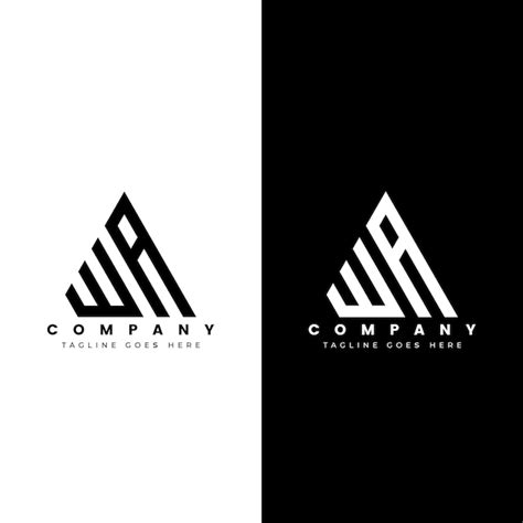 편지 Aw 또는 Wa 로고 템플릿 프리미엄 벡터