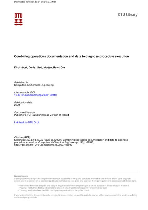 pdf combining operations documentation and data to diagnose procedure execution