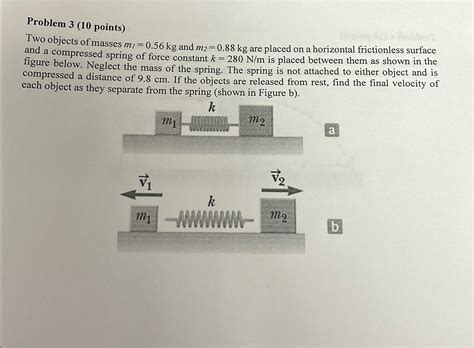 solved problem 3 10 ﻿points two objects of masses m1 0 56kg
