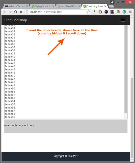 Html Fixed Inner Header And Footer Not Among The Answered Qs Stack Overflow