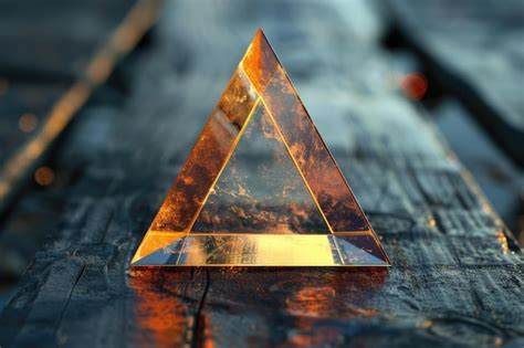 A Triangle Shaped Object Sitting On Top Of A Wooden Table Suitable For