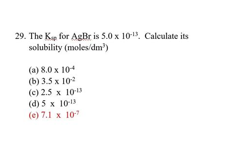 Solved 29 The Mathrm{k} { Mathrm{sp}} For