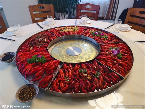 龙虾宴摄影图 传统美食 餐饮美食 摄影图库 昵图网