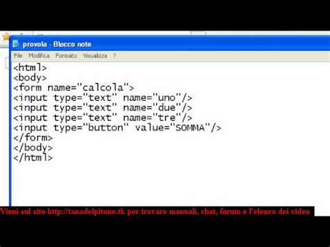 Programmazione Javascript Somma Di Due Numeri
