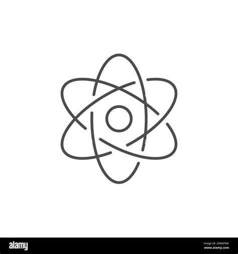 Atom Related Vector Line Icon Vector Outline Illustration Isolated On White Background Nuclear