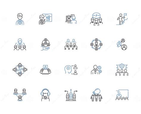 Workforce Line Icons Collection Labor Staffing Employment Human