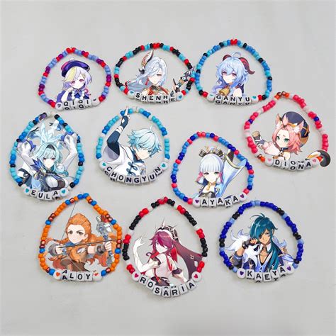 Cryo Genshin Impact Pulseiras Aloy Ayaka Chongyun Diona Eula