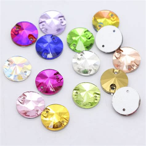Rivoli Sew On Rhinestone Flatback Hole Sewing Crystals Round Bling Embellishment Gems Sewing