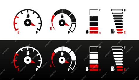 燃料ゲージ スケール コレクション燃料メーター燃料インジケーター ガス タンク ゲージとオイル レベル タンク バー メーター ベクトル図の