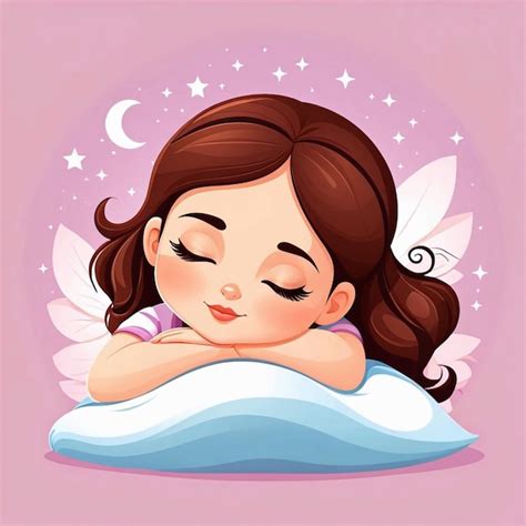 Vector Cute Girl Sleeping Cartoon Character Isolated World Sleep Day Premium Ai Generated Image