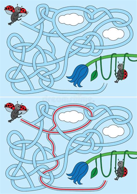 瓢虫迷宫 向量例证 插画 包括有 迷宫 头脑的 图画 教育 路径 构成 比赛 昆虫 瓢虫 137921151