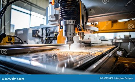 Close Up Of A Cnc Machine Cnc Machine In Action Close Up Of Machine Working Stock Illustration