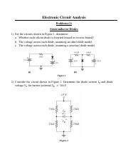 Probs 1 Diode Models PE Pdf Electronic Circuit Analysis Problems 1 Semiconductor Diodes 1