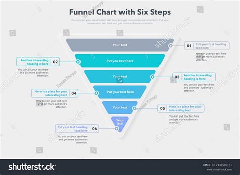 Funnel Chart Template Six Colorful Steps Stock Vector Royalty Free 2137505161 Shutterstock