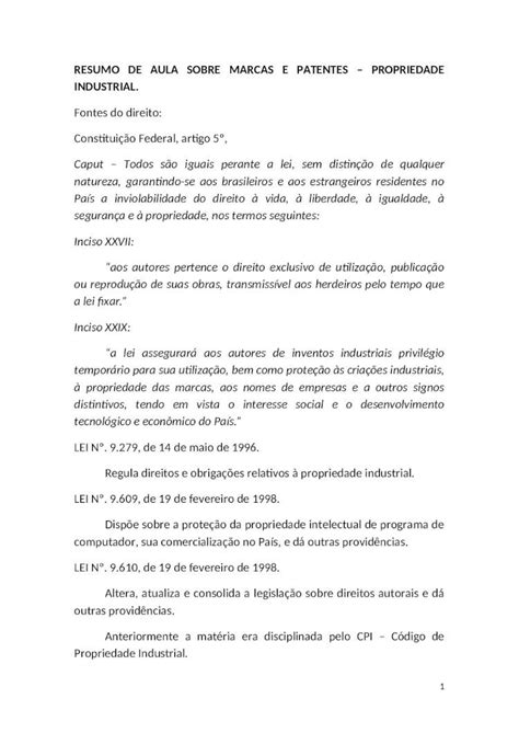DOCX ORDENAMENTO JURÍDICO NACIONAL ou SISTEMA Web viewRESUMO DE AULA SOBRE MARCAS E