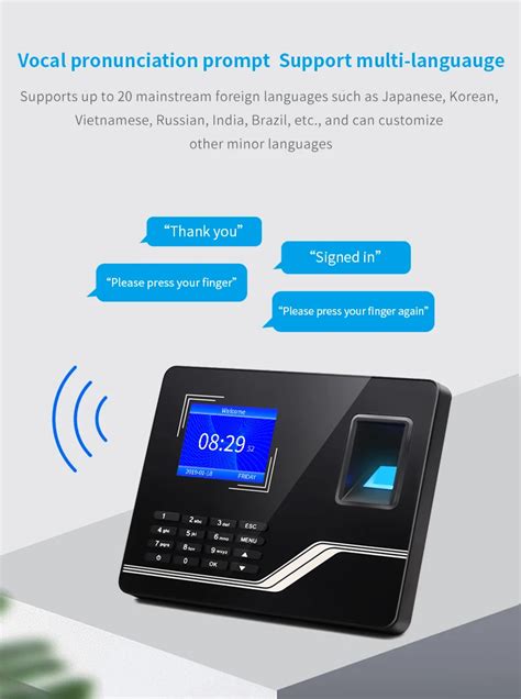 Smart TCP IP Fingerprint Time Clock Machine For Attendance