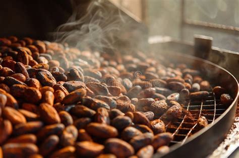 Roasting Cocoa Beans Chocolate Production Stock Illustration