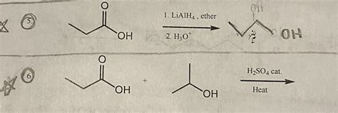 Solved 011 1 Lialh4 Ether Х ОН 2 H 0 ОН о H2so4 Cat ОН