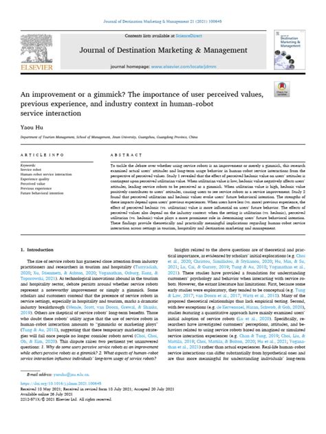 an improvement or a gimmick the importance of user perceived values