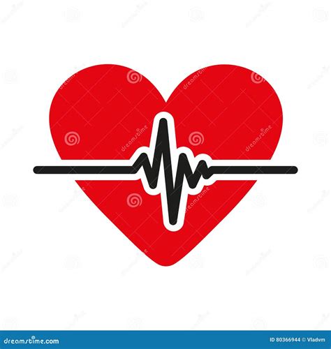 The Heart Icon Cardiology And Cardiogram Ecg Cardio Symbol Stock