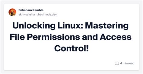 Saksham Kamble On Linkedin Unlocking Linux Mastering File Permissions