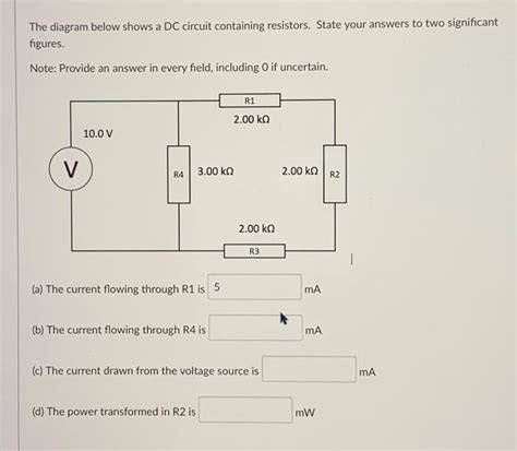 The Diagram Below Shows A DC Circuit Containing Chegg