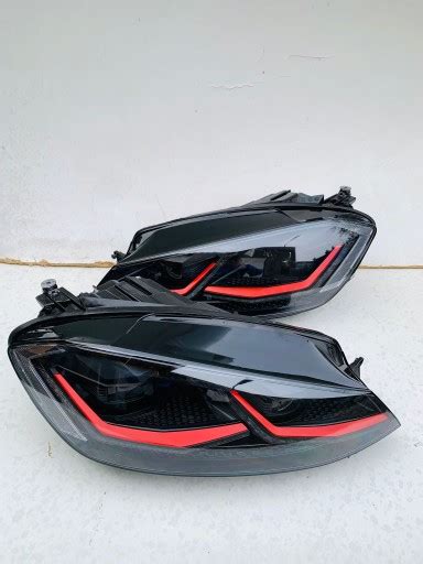 LAMPY PRZEDNIE REFLEKTORY VW GOLF 7 GTI FACE LIFT 1 MODUŁ CZARNE BLACK