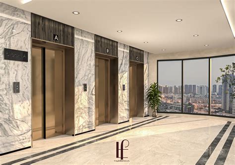 Interior Design For Elevator Lobby On Behance Elevator Lobby Elevator Lobby Design Lobby Design