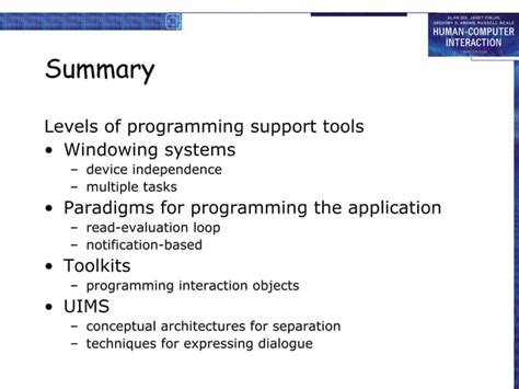 Hci 3e Ch 8 Implementation Support Ppt Operating Systems Computer Software And Applications