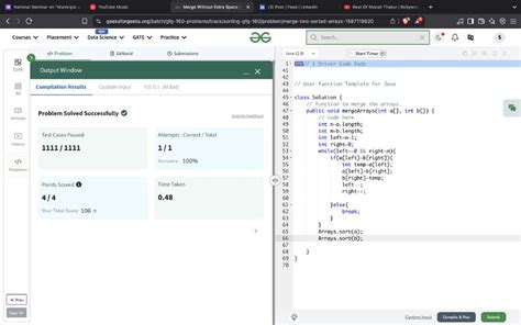 Gfg160 Geekstreak2025 Dsa Java Problemsolving Arraymerge Gapmethod Sumit Sahoo