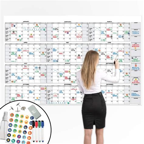 Buy Large Dry Erase Wall 38 X 58 Premium Undated Blank 2023