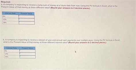 Solved Applying Excel Present Value Exercise Part 2 Of Chegg