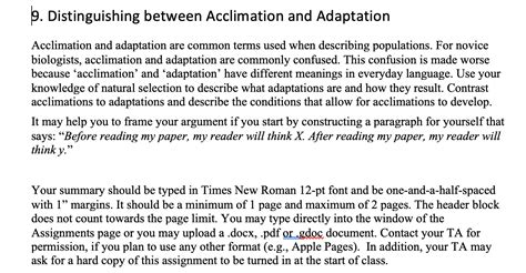 Solved 9 Distinguishing Between Acclimation And Adaptation