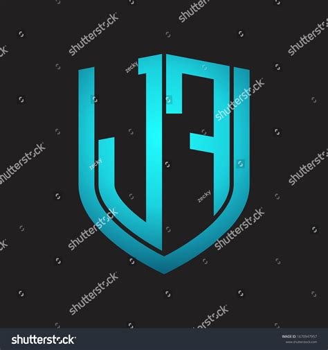Jf Logo Monogram Emblem Shield Design Stock Vector Royalty Free