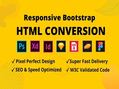 PSD Conversion To HTML And Bootstrap Upwork