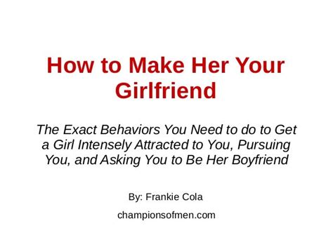 How To Make Her Your Girlfriend