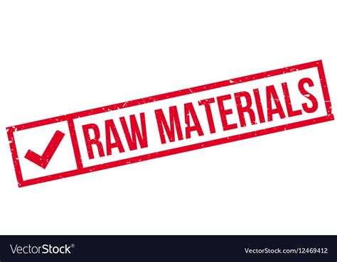 Raw Materials Rubber Stamp Royalty Free Vector Image