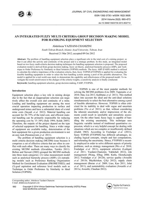 Pdf An Integrated Fuzzy Multi Criteria Group Decision Making Model