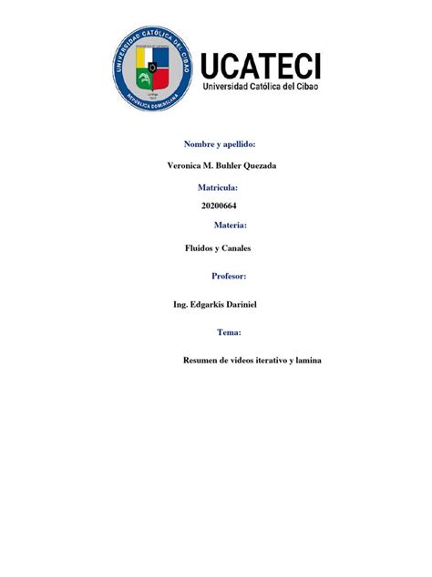 Cálculo Iterativo Y Lámina Libre Pdf Alcantarillado Canal