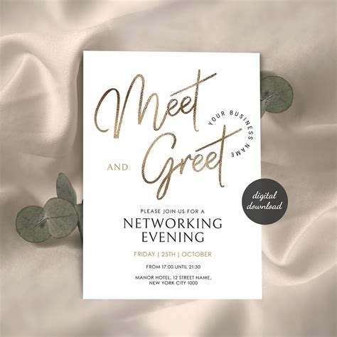 Business Networking Invitation Navy Gold Glitter Meet And Greet Event Marketing Flyer Design