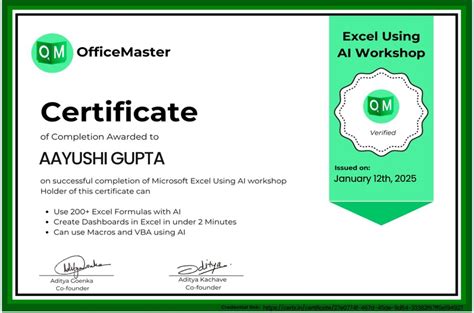 Aayushi Gupta On Linkedin Excel Ai Continuouslearning Certification