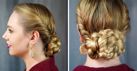 Gorgeous Side Twist And Braided Low Bun Prom Hairstyle